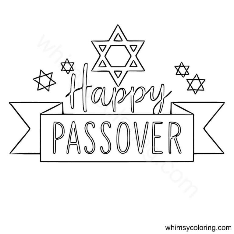 20 Free Printable Passover / Pesach Coloring Pages - Whimsy Coloring