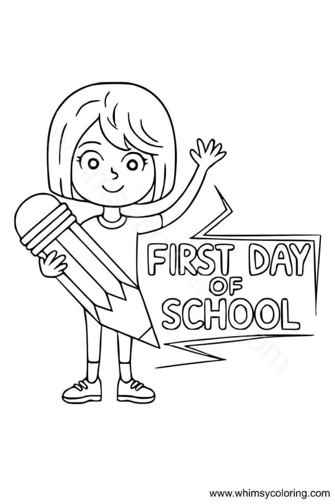 26 Free First Day Of School Coloring Pages - Whimsy Coloring