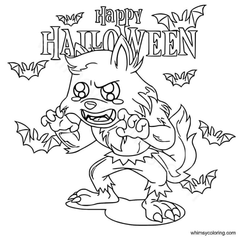 25 Werewolf Coloring Pages Printable - Whimsy Coloring