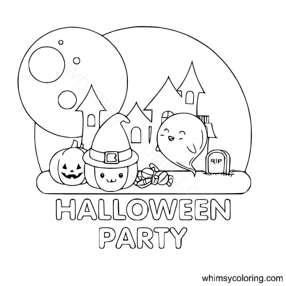 32 Cute Halloween Coloring Pages For Kids - Whimsy Coloring