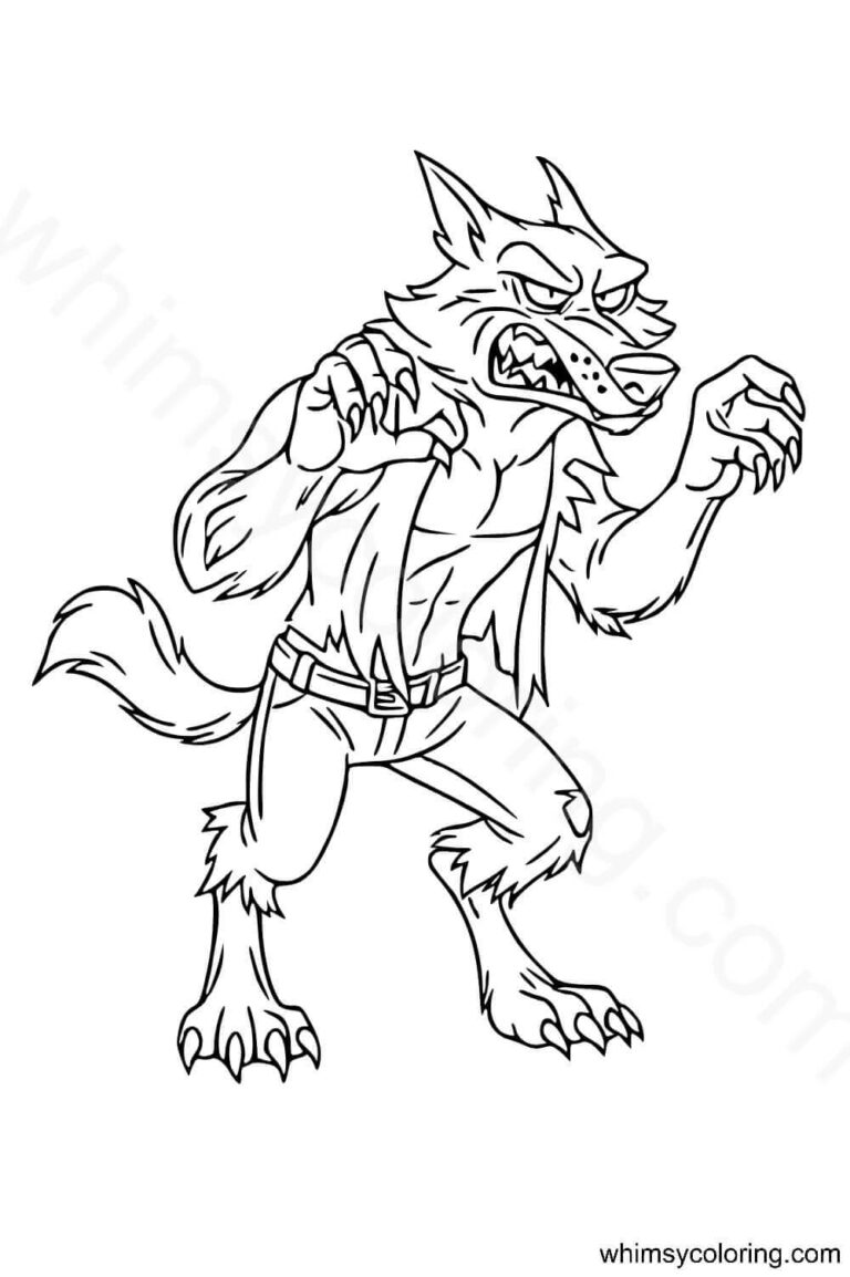 25 Werewolf Coloring Pages Printable - Whimsy Coloring
