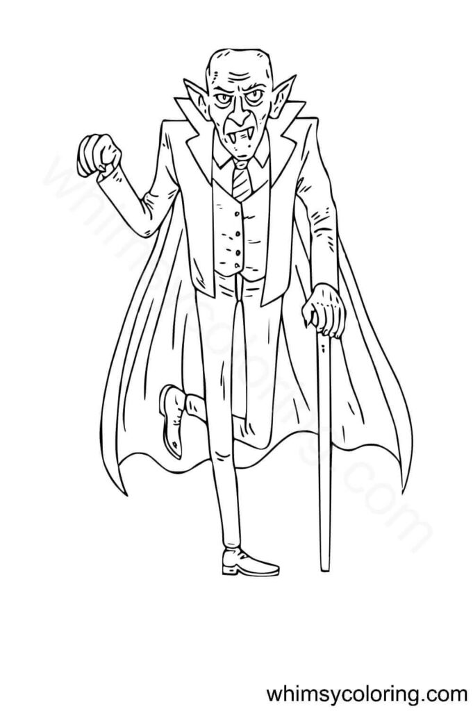 25 Vampire Coloring Pages Printable - Whimsy Coloring