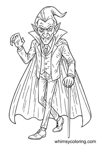 25 Halloween Vampire Coloring Pages Printable - Whimsy Coloring