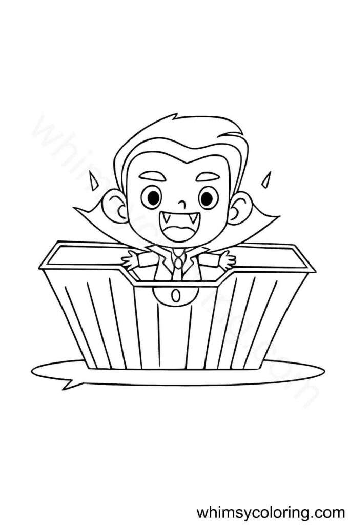 25 Halloween Vampire Coloring Pages Printable - Whimsy Coloring