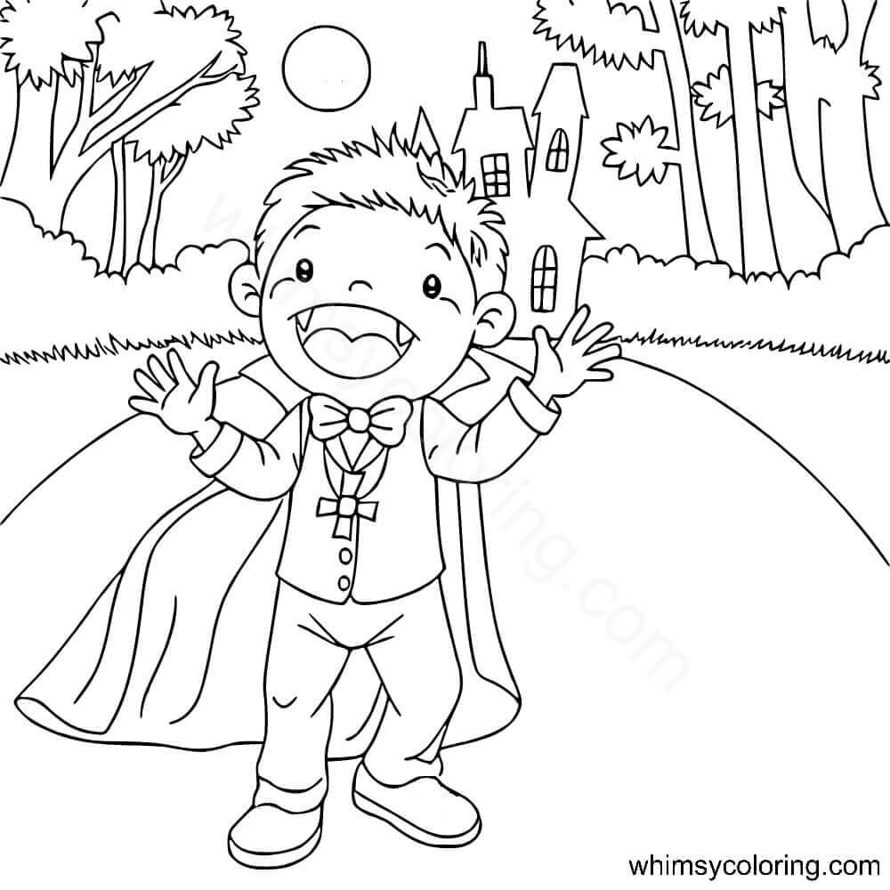 25 Vampire Coloring Pages Printable - Whimsy Coloring