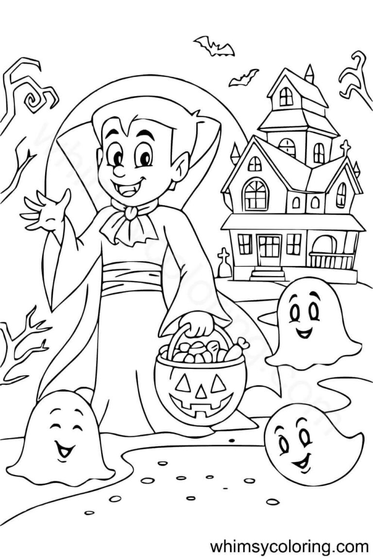 25 Vampire Coloring Pages Printable - Whimsy Coloring
