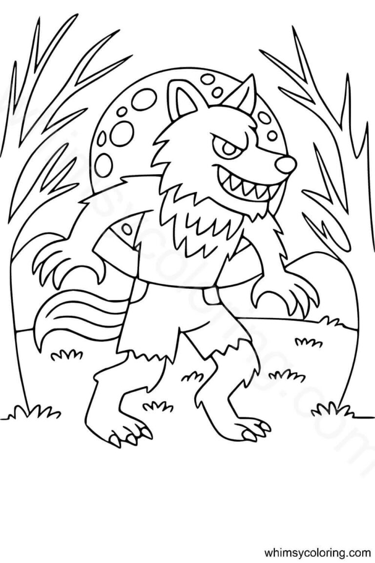 25 Werewolf Coloring Pages Printable - Whimsy Coloring