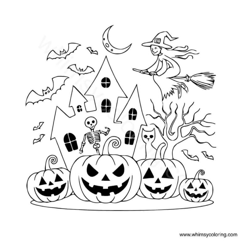 30 Free Haunted House Coloring Pages - Whimsy Coloring