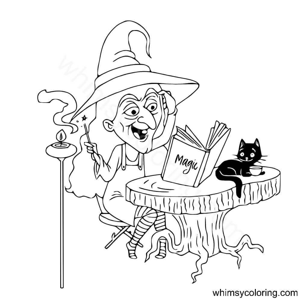 28 Witch Coloring Pages Printable - Whimsy Coloring
