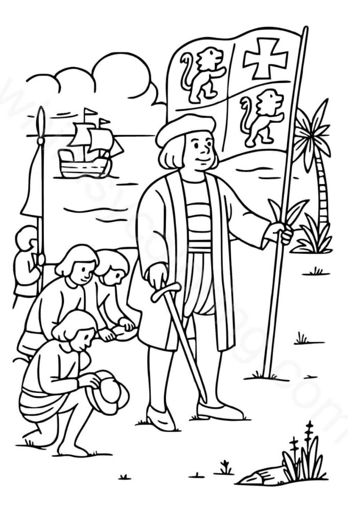 22 Free Columbus Day Coloring Pages - Whimsy Coloring