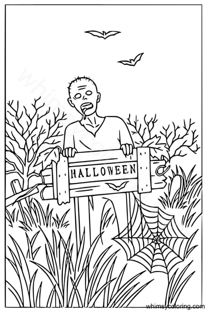 35 Zombie Coloring Pages Printable - Whimsy Coloring