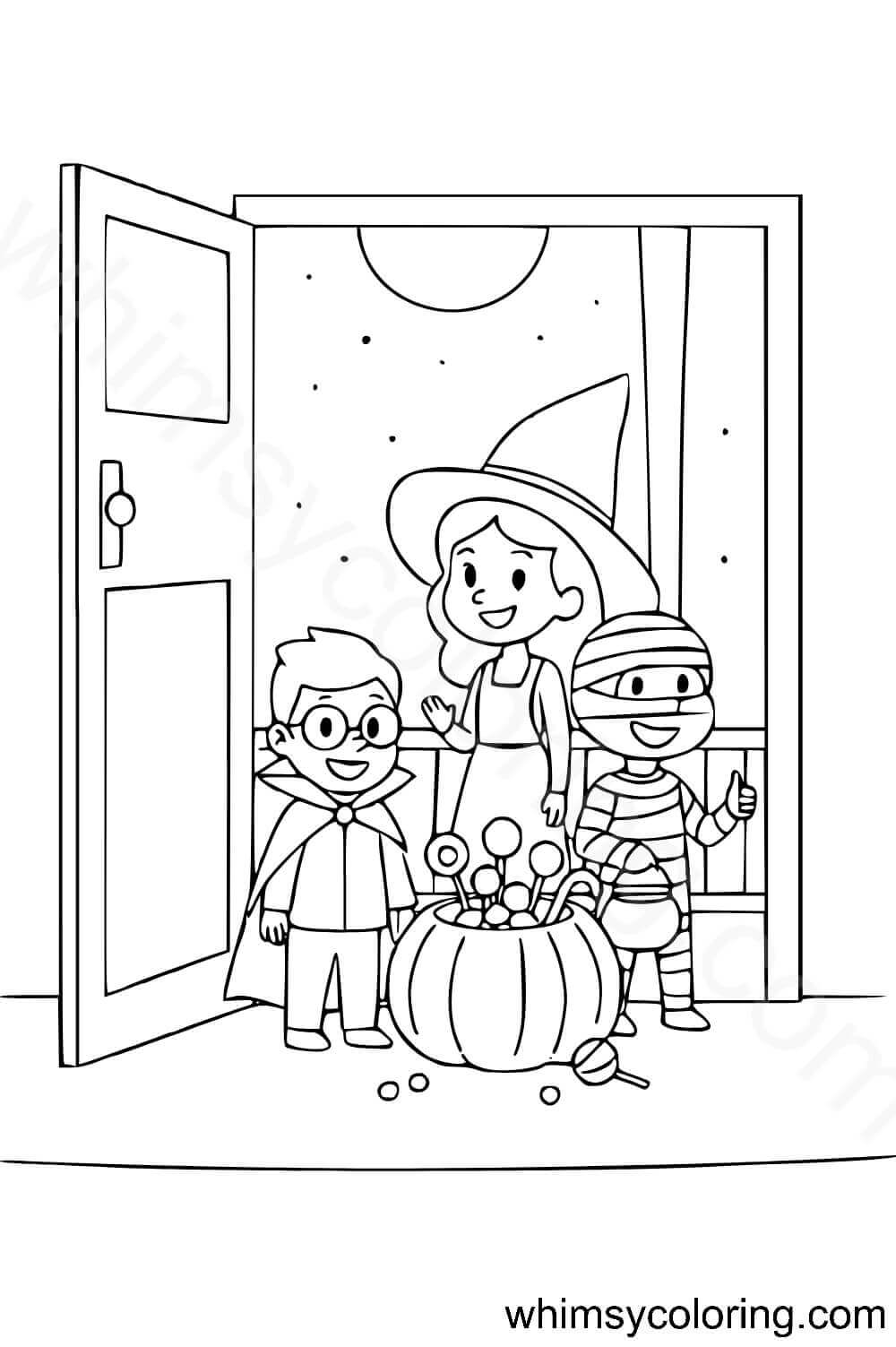 27 Trick Or Treat Coloring Pages - Whimsy Coloring
