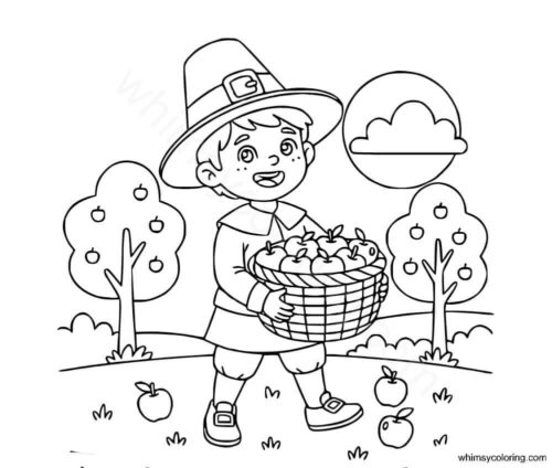 34 Thanksgiving Pilgrims Coloring Pages - Whimsy Coloring