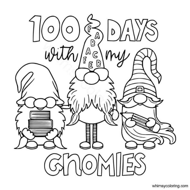 23 Free Printable 100 Days Of School Coloring Pages - Whimsy Coloring