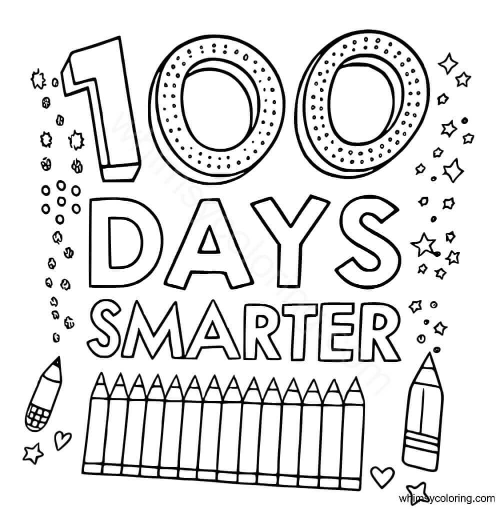 23 Free Printable 100 Days Of School Coloring Pages - Whimsy Coloring