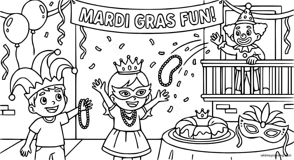 30 Mardi Gras Coloring Pages - Whimsy Coloring