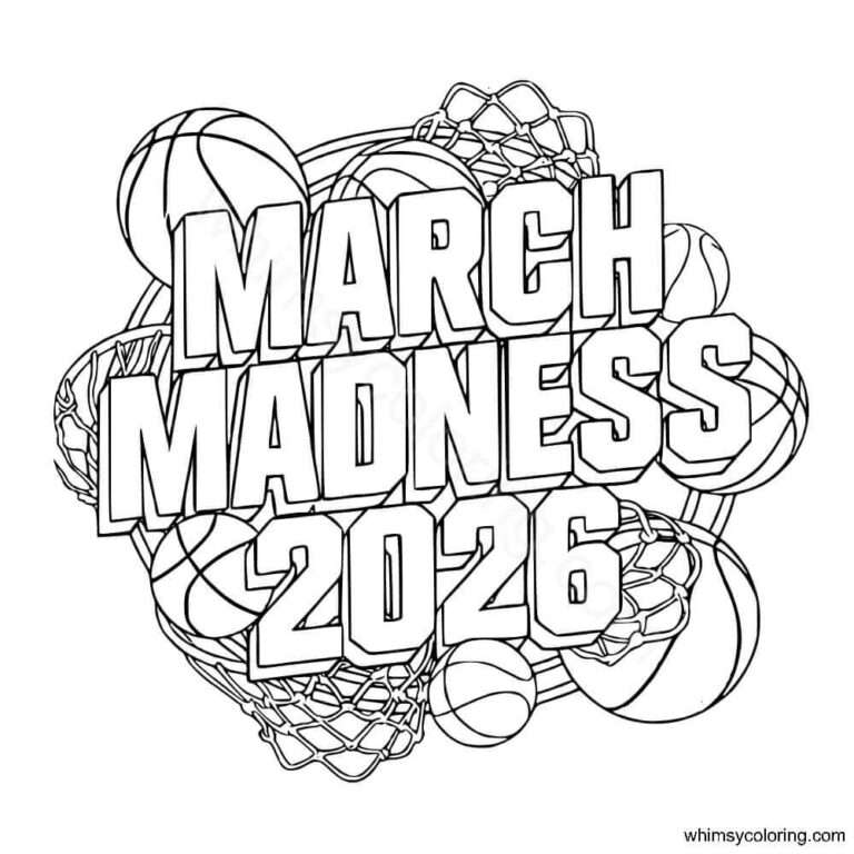 18 March Madness Coloring Pages Printable - Whimsy Coloring