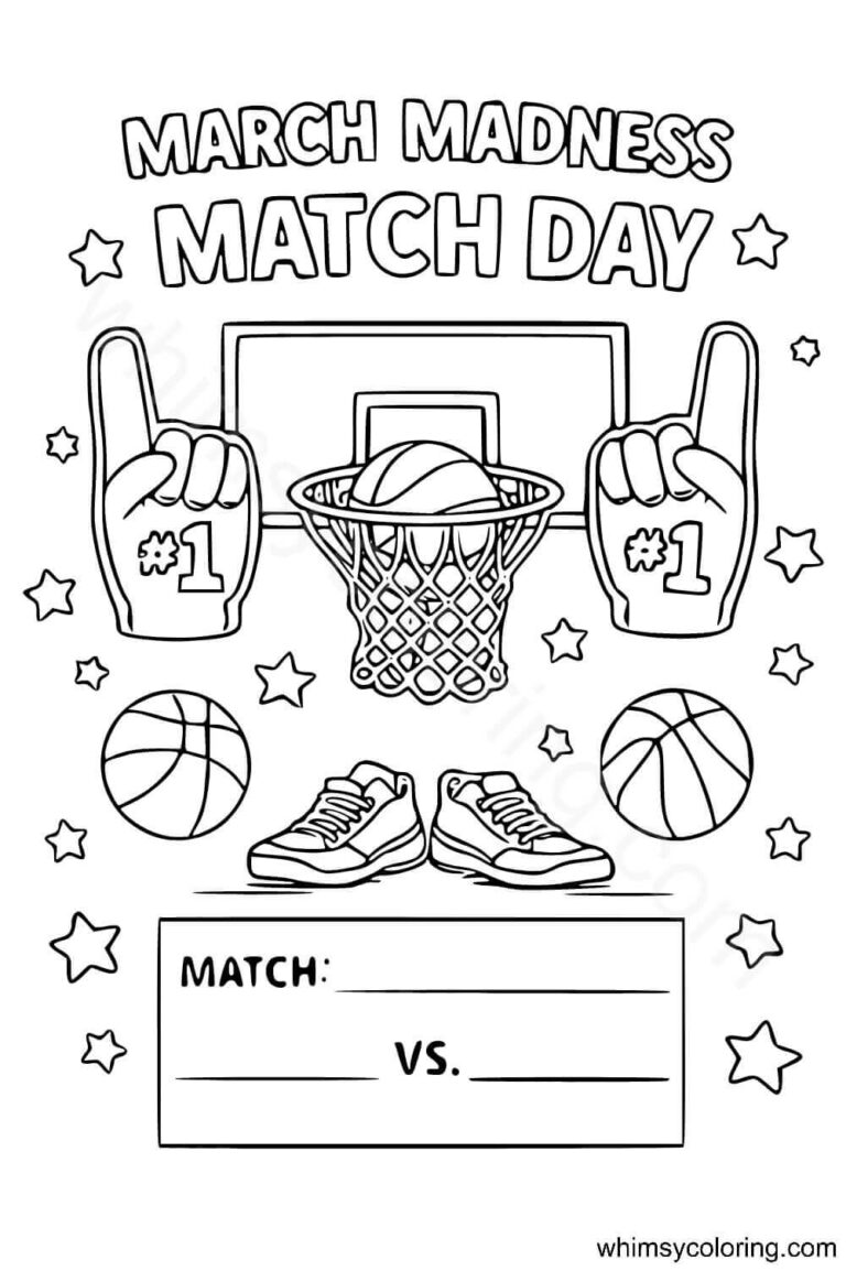 18 March Madness Coloring Pages Printable - Whimsy Coloring